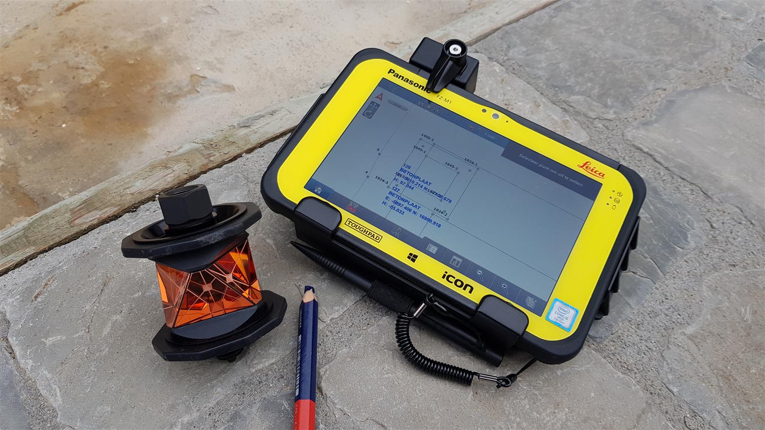 Ankers voor terras uitzetten met totaalstation - Geodeet